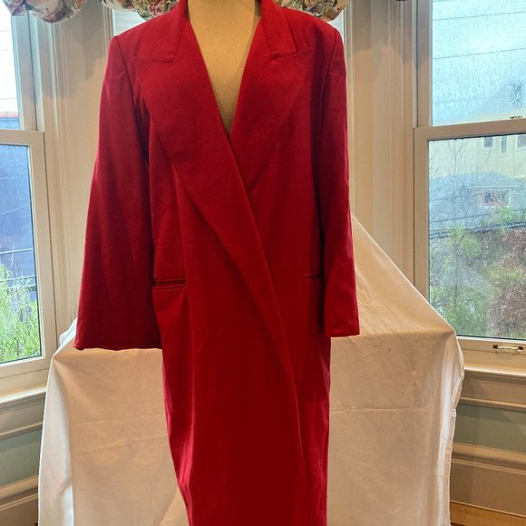 Source Unknown | Jackets & Coats | Vintage Long Red Blazer Made In ...
